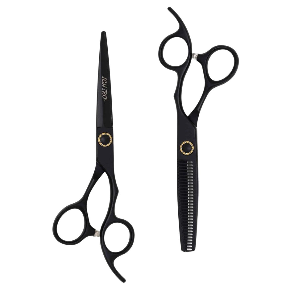 Ichiro Matte Black Hairdressing Scissor Set: Professional Precision ...